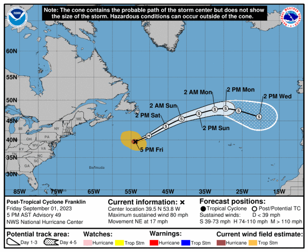 Post-Tropical Cyclone Franklin - Florida Tropical Weather Forecast and ...
