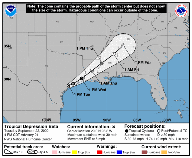 Post-Tropical Cyclone Beta - Florida Tropical Weather Forecast and ...